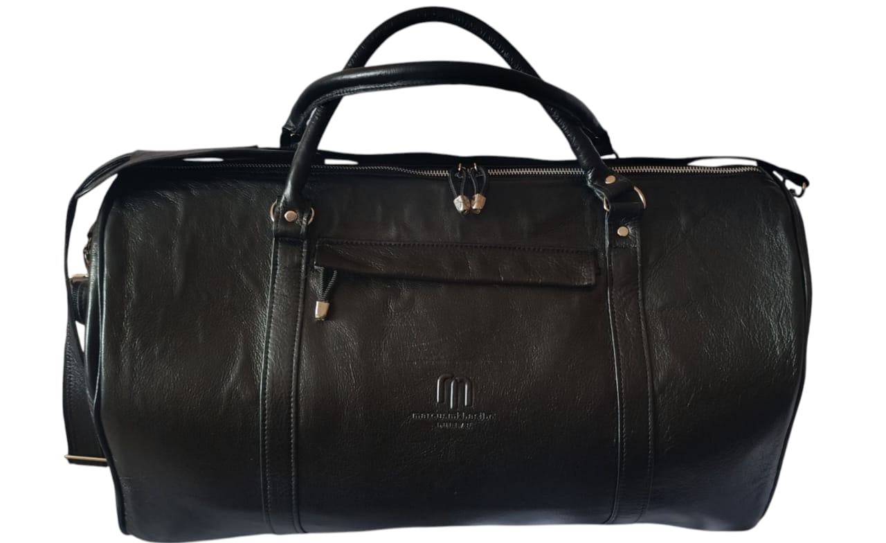Plain Black Buffel Leather Bag – Classic Everyday Carry | Marcus Mkhasibe